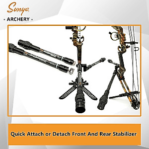 SUNYA Archery Compound Bow Stabilizer Quick Disconnect Mounting Adapter V-Bar Connect Kit for Front and Rear Bow Stabilizer Rod