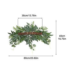 MOOVGTP Artificial Eucalyptus Floral Swag, 23.6in Artificial Mixed Eucalyptus Leaves Swag Wedding Arch Flowers Front Door Decorative Swags for Wedding Arch Home Garden Decor