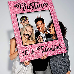 BannerBuzz Custom Forty & Fabulous Photo Frame, Photo Booth Frame, can use it as Props For Decorations, Looks Attractive, Selfie Photo Frame (36"x48", Design 05)