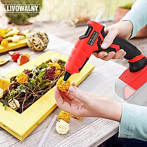 Cordless Hot Glue Gun for Milwaukee 18V M18 Battery, Hot Glue Gun Kit for Milwaukee Tools in Crafting, Wood, PVC, Glass, Home Repair with 30 Pcs 0.27 * 5.9 inch Hot Glue Sticks (Battery Not Included)