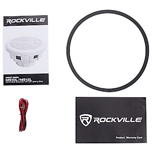 Rockville (2) MS10LW 10" 2400 Watt White Marine/Boat 10" Free Air Subwoofer with LED