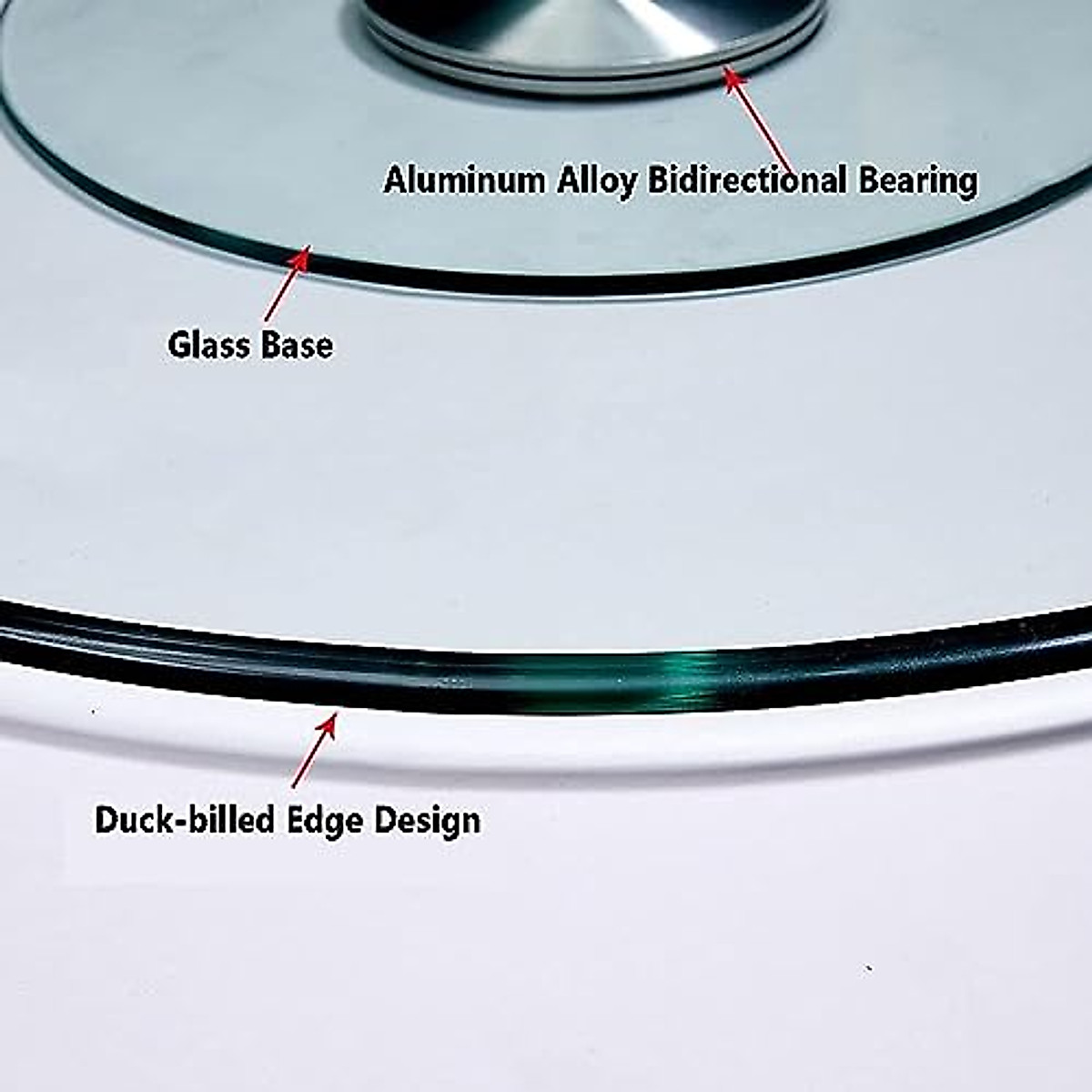 Lazy Susans Turntable Tempered Glass Lazy Susan Turntable Dining Table， Transparent Round Tabletop Rotating Serving Tray With Silent Bearing, Easy To Share Food (Size : 90cm/35.4inch)