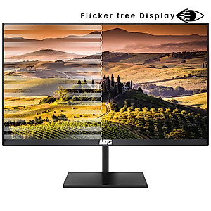 MTG 22 inch 1080p LED Desktop Laptop Monitor - Full HD, 75Hz, 3ms, VESA Mountable, HDMI, VGA, Bezel Less and Ultra-Light Sleek Thin Design, for Home and Office