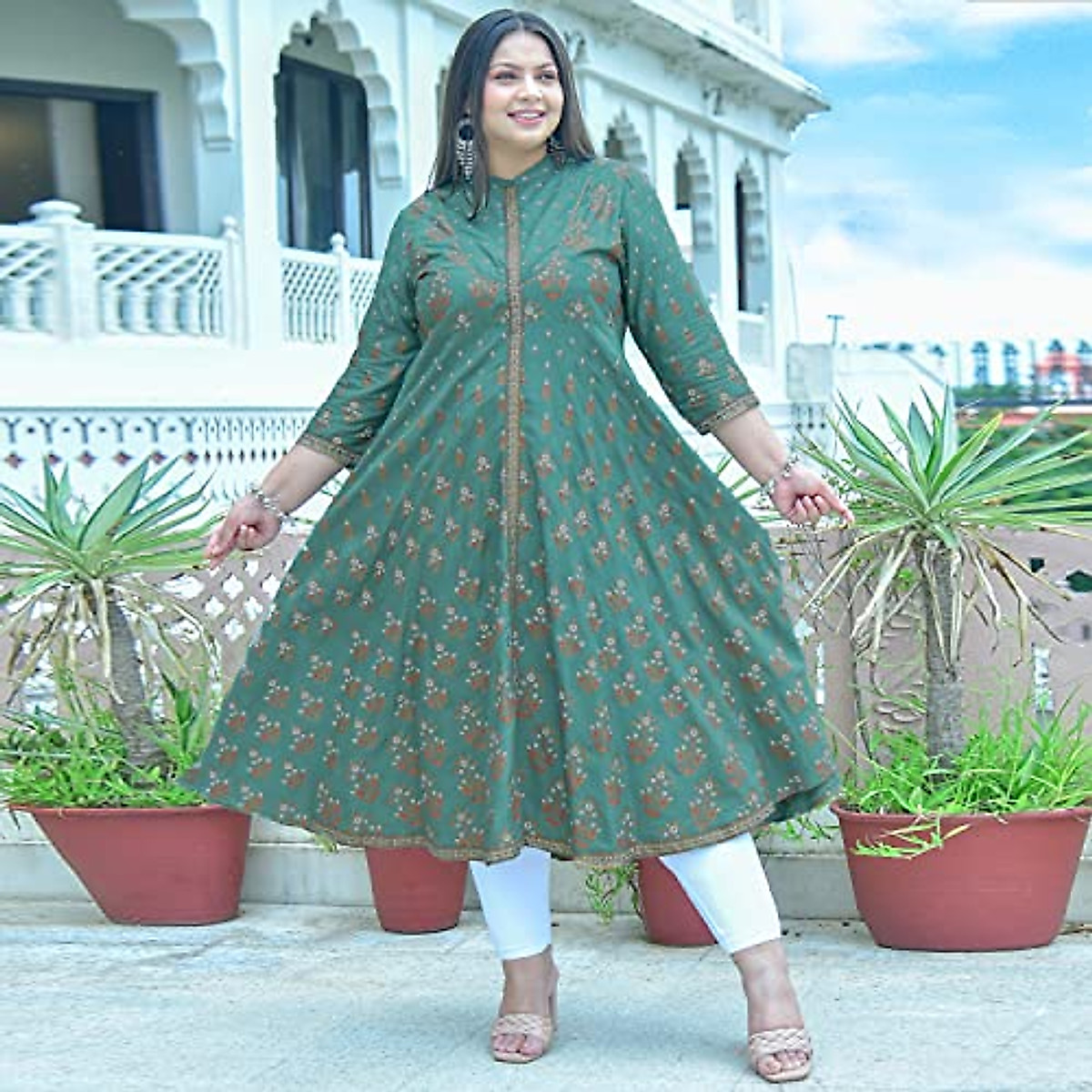 Yash Gallery Rayon Floral Printed Anarkali Kurtis for Women Indian Style