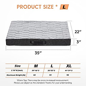 MIXJOY Large Dog Bed for Large Dogs, Waterproof Orthopedic Big Dog Bed with Removable Washable Cover, Memory Foam Pet Bed Mat for Crate, Portable & Foldable, Suitable for Pets Up to 70lbs