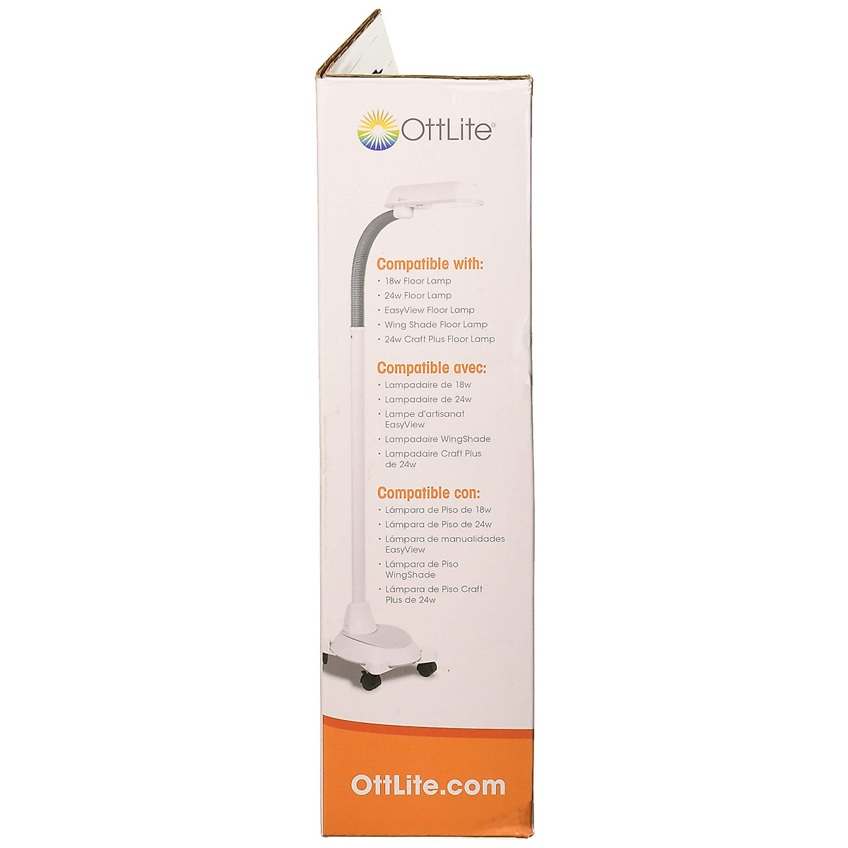 OttLite Wheel Base Accessory – Compatible only with Specific OttLite Floor Lamps, Portable Rolling Lock Wheels, for Crafting, Reading, Sewing