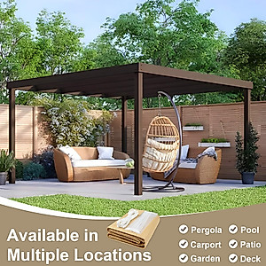 LOVE STORY 10x20 FT Sun Shade Cloth with Grommets Pergola Shade Cover 95% UV Protection for Patio Outdoor, Brown