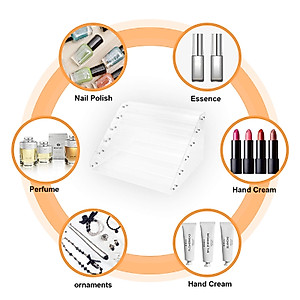 BTremary Clear Nail Polish Paint Organizer Holder Rack Shelf 6 Tier Acrylic Tattoo Ink Essential Oil Display Stand Holds Up to 48-96 Bottles for Table (Fit 1-2oz Bottles)
