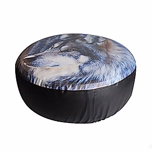 Spare Tire Cover, Wheel Cover with Wolf Print Waterproof Dust-Proof Universal Fit for Jeep, Trailer, RV, SUV, and Camper Van (14 Inch)