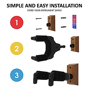 KLIQ TinyTune Tuner Pedal for Guitar and Bass and KLIQ Forte Wall-mount Instrument Hanger (Black) Bundle