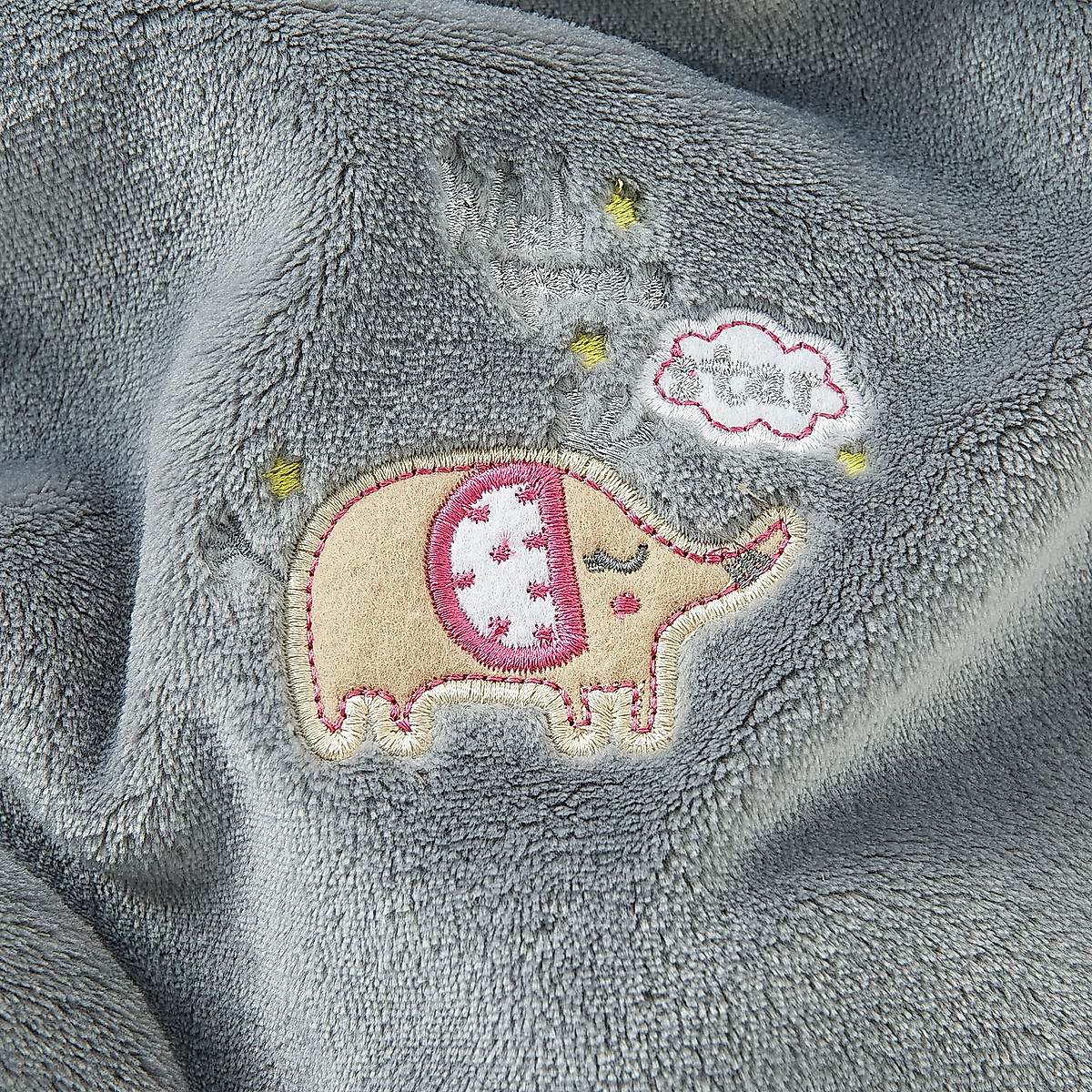 BEDELITE Baby Blankets for Boys Girls 30" x 40", Soft Cozy Fuzzy Fleece Blanket with Embroidered Dinosaur, Warm Breathable Infant Newborn Toddler Blanket for Crib Stroller Travel, Navy