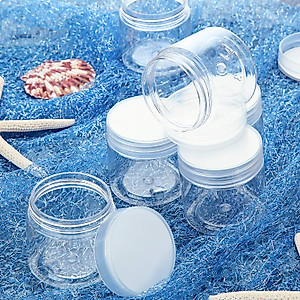 SATINIOR 24 Pieces Empty Clear Plastic Jars with Lids Round Storage Containers Wide-Mouth for Beauty Product Cosmetic Cream Lotion Liquid Butter Craft and Food (Transparent Lid, 3 oz)