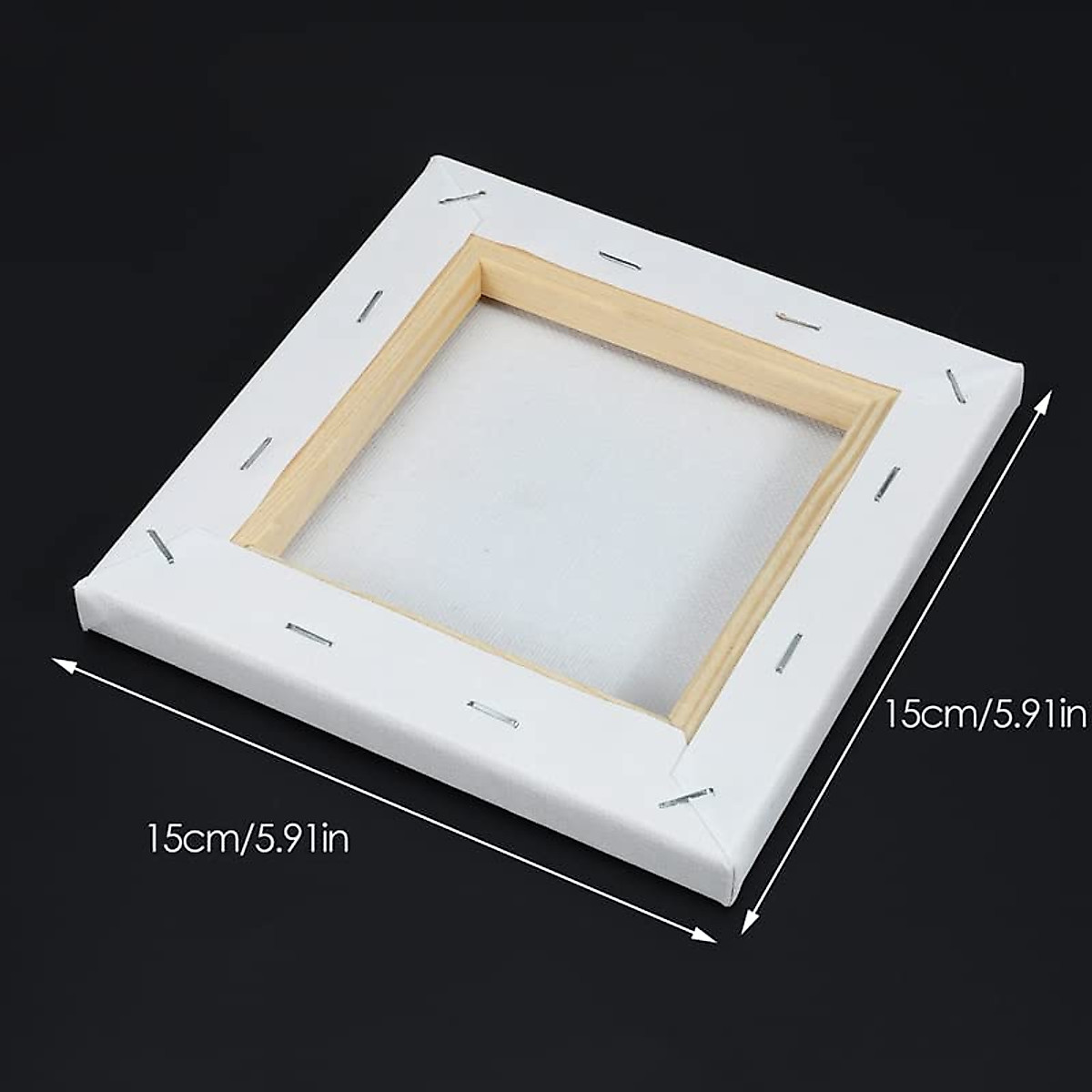 10 Pack Canvas Panels 6" x 6" Square 15CM 100% Cotton White Blank Stretched Canvas Boards for Painting Craft Drawing Small Acrylics Canvas Art Board Acrylic Oil Paint DIY Kids Children Adults