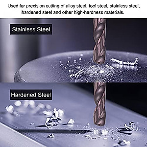 uxcell Carbide Twist Drill Bits 5.1mm, DIN K45 Tungsten Carbide AlTiSin Coated Jobber Drill Bits Straight Shank Drilling Cutter for Stainless Steel Alloy Steel