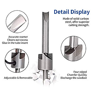 Pen Mill Set, 7 PC Pen Barrel Trimming System with 3/4 inch Cutting Head, 7mm, 8mm, 3/8 inch, 10mm Pilot Cutter Shafts, 0 Size Adaptor Sleeve and Hex Key Wrench, Pen Barrel Mill Trimmer Set by Tackpro