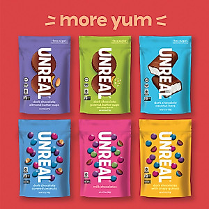 UNREAL Vegan Variety Pack (5 Bag Sampler) | Less Sugar, Fair Trade, Non-GMO Ingredients with no Corn Syrup or Sugar Alcohols, No Soy