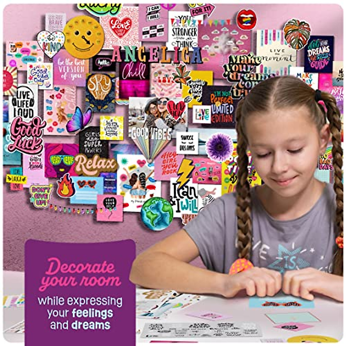 Pretty Me Wall Collage Kit for Teen & Tween Girls - Arts Craft Gift Ideas for Age 11, 12,13, 14, 15, 16 Year Old Girl - Birthday Gifts and Stuff for Teenage Bedroom Decor - Teens Crafts Kits Teenager