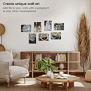 ARTEZA Black Canvas Boards for Painting, 5 x 7 Inches, Pack of 14, Blank Small Canvas Panels for Acrylic, Oil and Gouache Painting