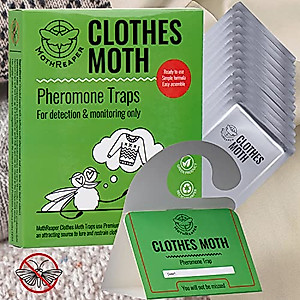 Clothing Moth Trap 12 Pack with Pheromones Prime, Clothes Moth Trap with Lure for Closets, Carpet, Moth Treatment and Prevention