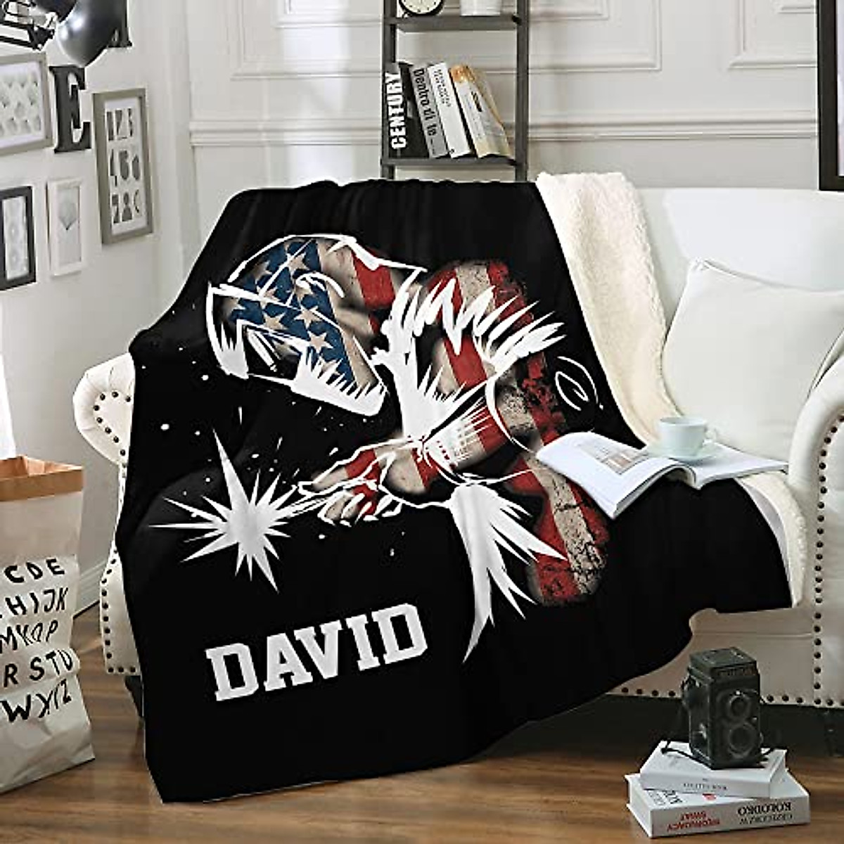 Parvii Customized Welder Blanket Colorful, Gift for Welding Fuzzy Plush Soft Micro Fleece Sherpa Bed Throw Size Tapestry Bedding Sofa (Style 2), Queen, Twin, 30''x40'', 50''x60'', 60''x80''