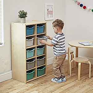 ECR4Kids Streamline 10 Cubby Tray Cabinet with Scoop Front Storage Bins, 5x2, Classroom Furniture, Contemporary