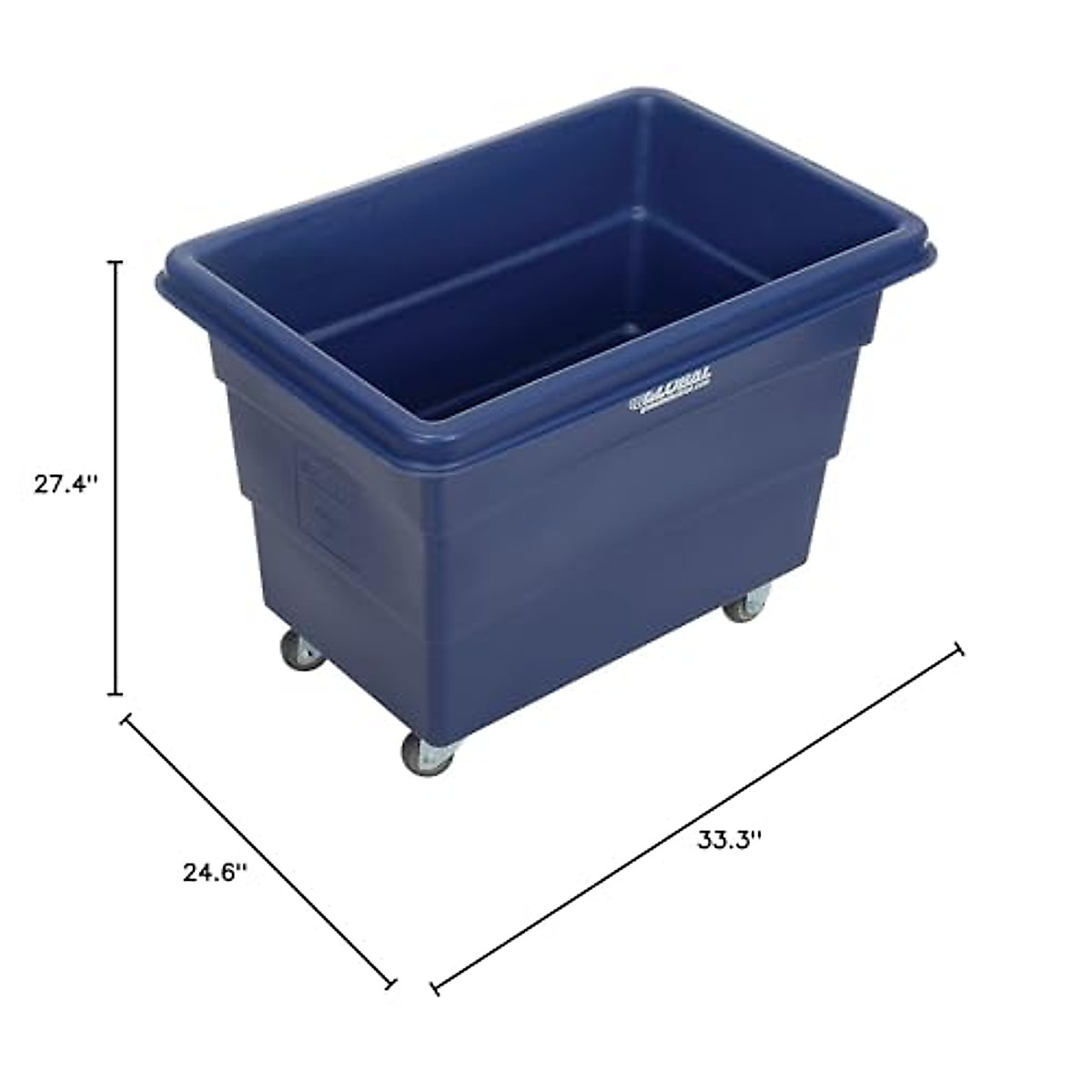 Global Industrial 8 Bushel HDPE Plastic Box Truck w/o Base, Blue, 33-3/10"L x 24-3/5"W x 27-2/5"H