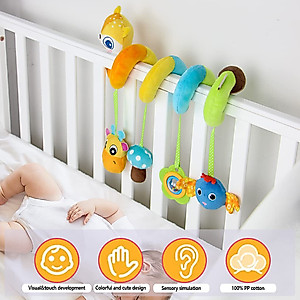 AIPINQI Spiral Activity Toy, Baby Car Seat Toys,Bed Stroller Toy Comfortable spiral car seat toy for infants colorful Hanging Toys for Car Seat