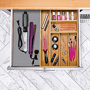 Seville Classics Bamboo Eco-Conscious Organizer Tray Kitchen Home Office Pantry Junk Drawer Utensils, Flatware, Silverware, Cutlery, Pens, (Large)