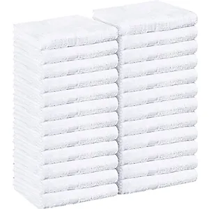 Utopia Towels White Salon Towels, Pack of 24 (Not Bleach Proof, 16 x 27 Inches) Highly Absorbent Towels for Hand, Gym, Beauty, Spa, and Home Hair Care