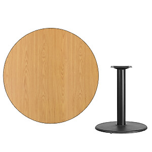 Flash Furniture Graniss 42'' Round Natural Laminate Table Top with 24'' Round Table Height Base