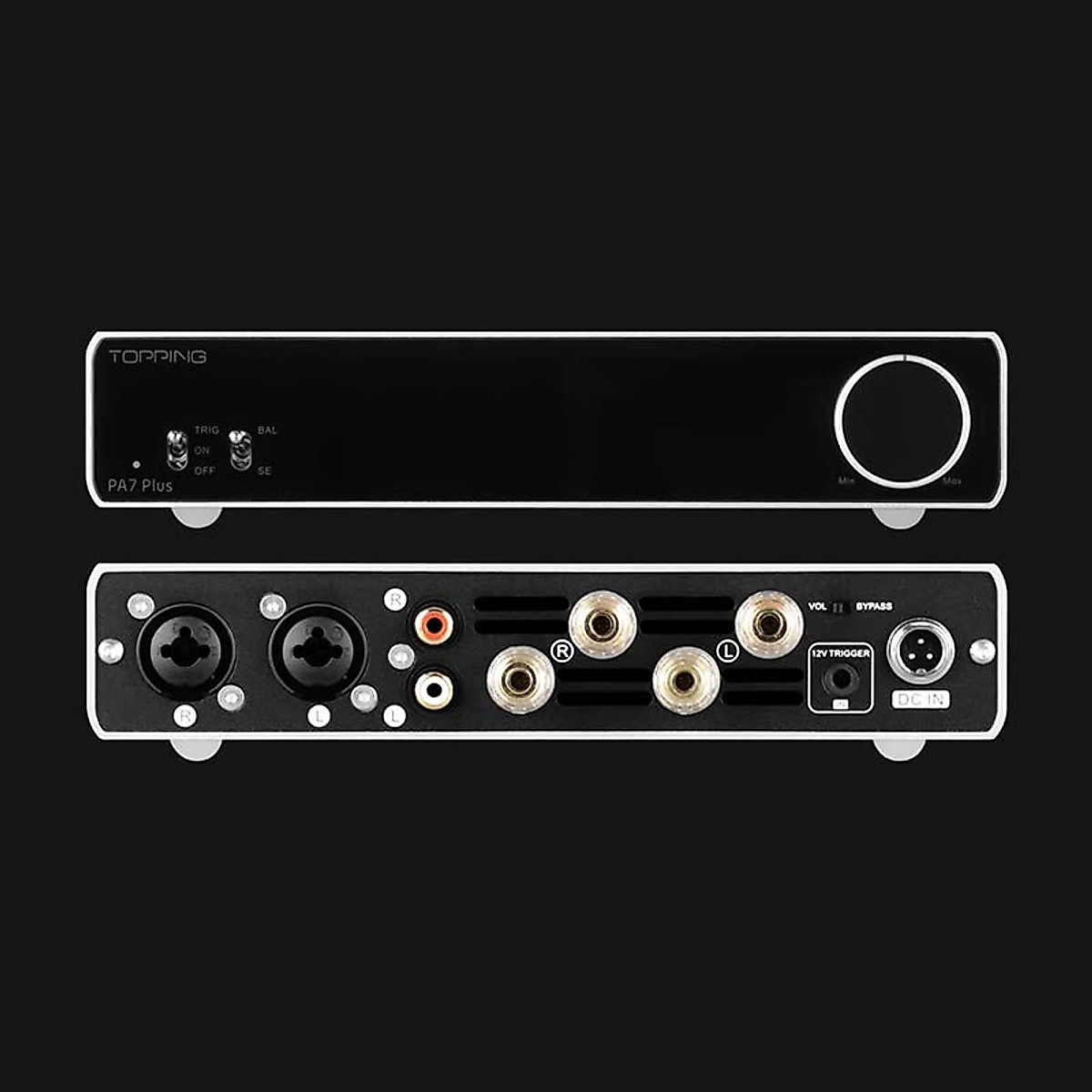 Topping PA7 Series PA7 Plus XLR TRS RCA Input Fully Balanced High Performance Power Amplifiers (PA7 Plus Black)
