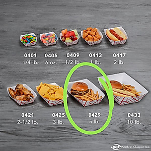 Southern Champion Tray 0429 #500 Southland Paperboard Food Tray, 5 lb Capacity, Red Check (Case of 500)