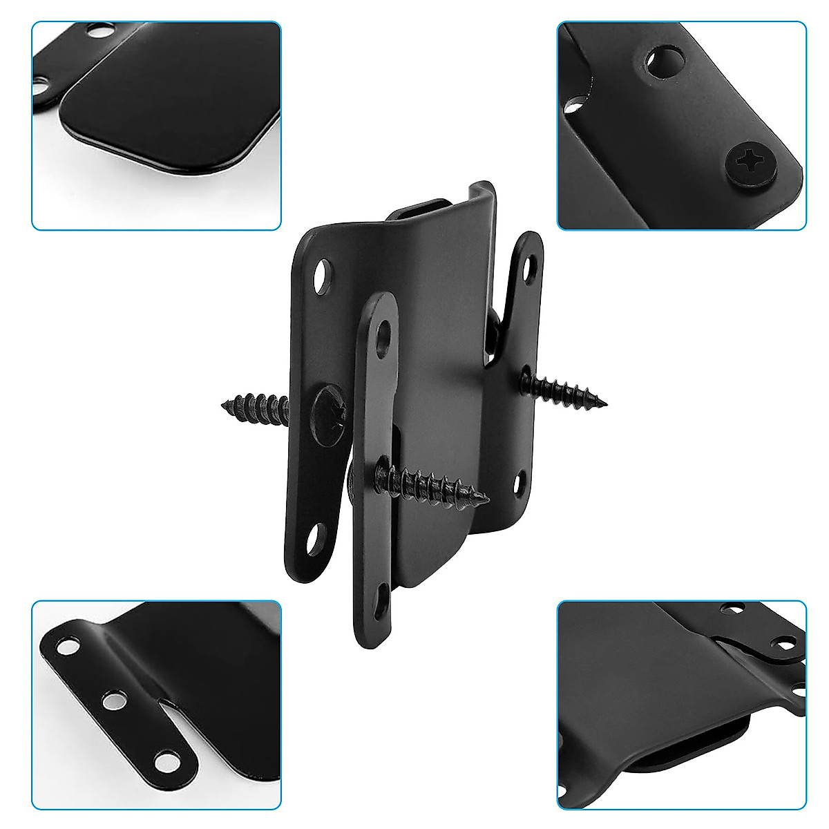 Sectional Couch Metal Connectors,4 Pcs Universal Sofa Interlocking Furniture Connector,Sectional Sofa Fastener Software Bracket with Screws for Loveseat, Recliner, Chair or Chaise Lounge (Black)