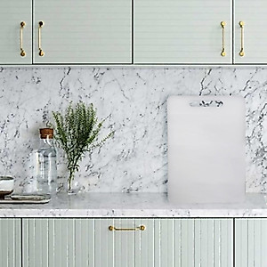 Strictly Sinks Acrylic Cutting Board - Non Slip Cutting Board for Meat, Vegetables & Fruits, Large Dishwasher Safe Cutting Board with Handle - Over the Sink Cutting Board (17-3/8" x 11" x 7/8") White