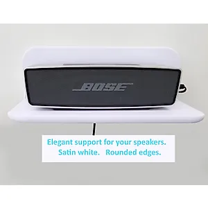 eLhook Made in USA White Stick-On Removable Floating Wall Shelf Textured ABS Molded Plastic with Lipped Edges and Cord Managment | Designed for Stick-On Adhesives or Screws