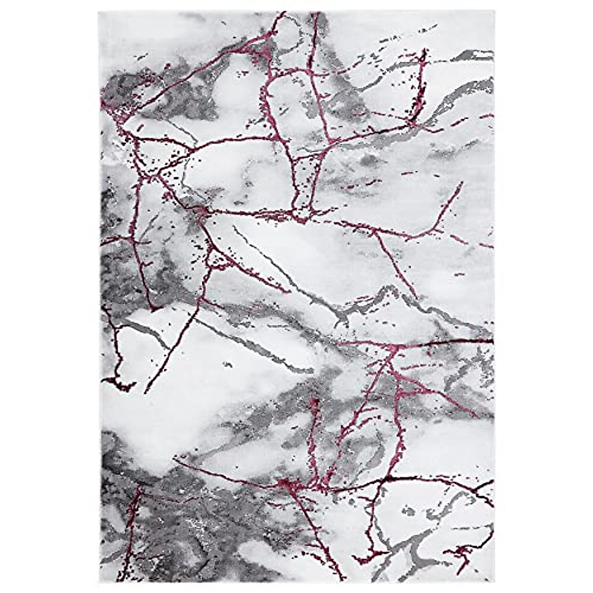 SAFAVIEH Craft Collection 5'3" x 7'6" Grey / Wine CFT877S Modern Abstract Non-Shedding Living Room Bedroom Dining Home Office Area Rug