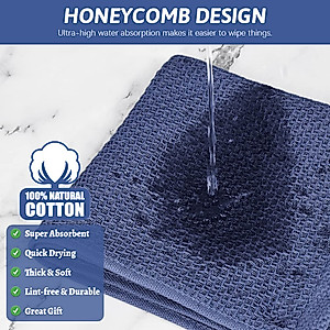 Nialnant 100% Cotton Dish Rags, 6 Pack Waffle Weave Kitchen Towels,Quick Drying Dish Cloths for Washing Dishes 12x12 Inches,Multi Color