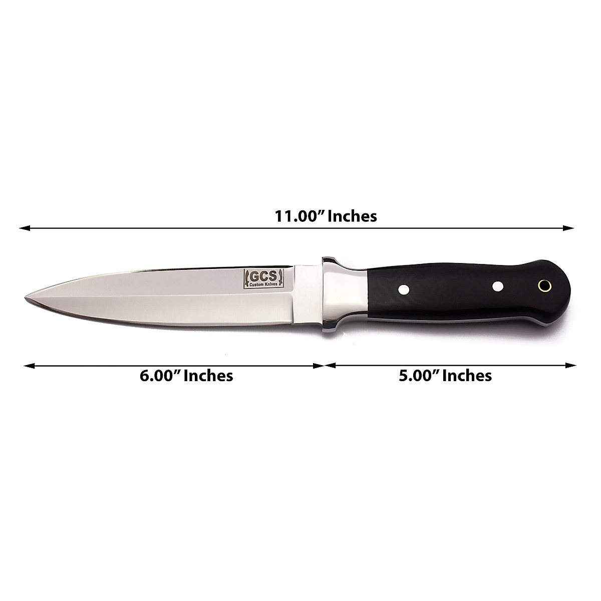 GCS Handmade Handle D2 Tool Steel Tactical knife Hunting Knife Camp Knife with leather sheath Full tang blade designed for Hunting & EDC GCS 314