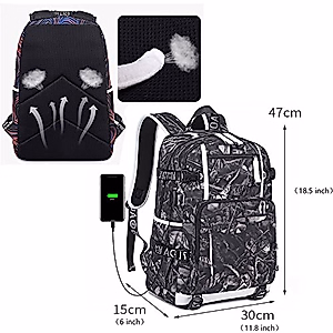 Ansigeren JMS 23 Basketball Player Classic Backpacks Sports Fan Bookbag Travel Student Backpack For Men Women (JA 2) (Z6)