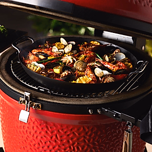 Kamado Joe KJ15124722 Karbon Steel Paella Pan for Classic Joe and Big Joe Grills, Black