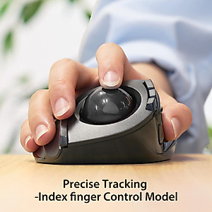ELECOM DEFT Trackball Mouse, 2.4GHz Wireless, Finger Control, 8-Button Function with Smooth Tracking, Ergonomic Design, Optical Gaming Sensor, Windows11, macOS (M-DT2DRBK)