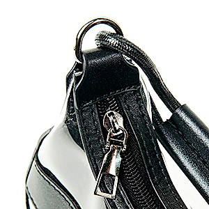 Clear Purse Stadium Approved, Black Accent Crossbody Handbag, Black Leather Jelly Bag