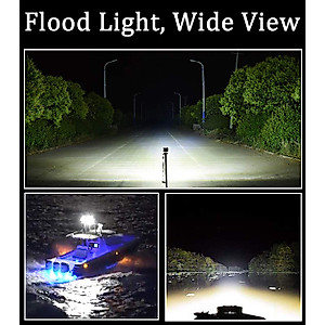 Shangyuan Pontoon Boat Docking Headlights, Marine Led Lights for Kayak Bass Jon Fishing Boat Spreader Light, T-top, Deck, Driving, Stern/Navigation Lights, 2pcs