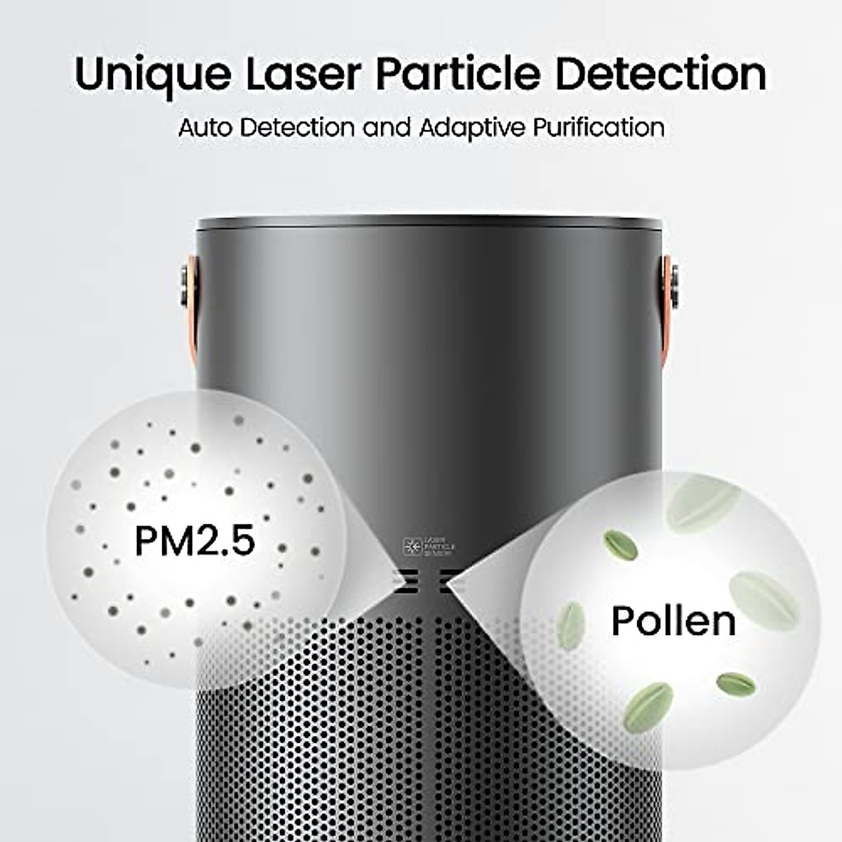 smartmi Air Purifiers for Home, Works with HomeKit Alexa, Smart Air Purifier with Handle, Auto Mode, 19db, 0.08 µm Particles Captured, P1 Dark Grey