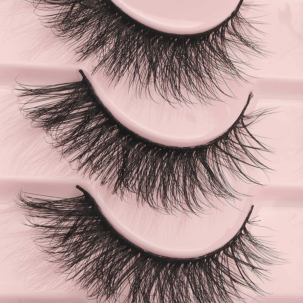 False Eyelashes Mink Lashes Natural Wispy Cat Eye Lashes Fluffy Eyelashes Pack 3D Strip Short Volume Fake Eyelashes 10 Pairs by Geeneiya