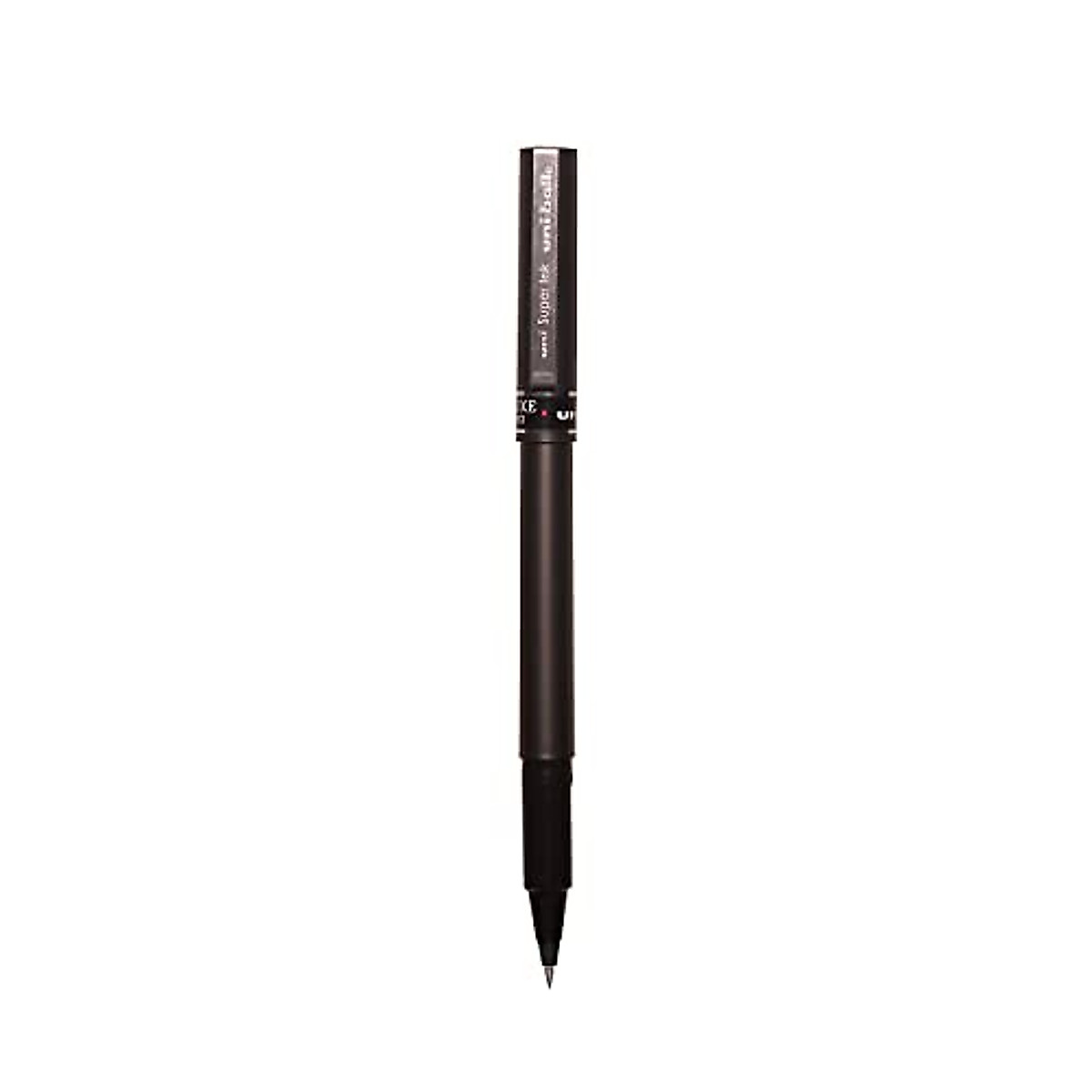 uni-ball 60025 Deluxe Stick Roller Ball Pen, Micro 0.5Mm, Black Ink, Metallic Gray Barrel, Dozen
