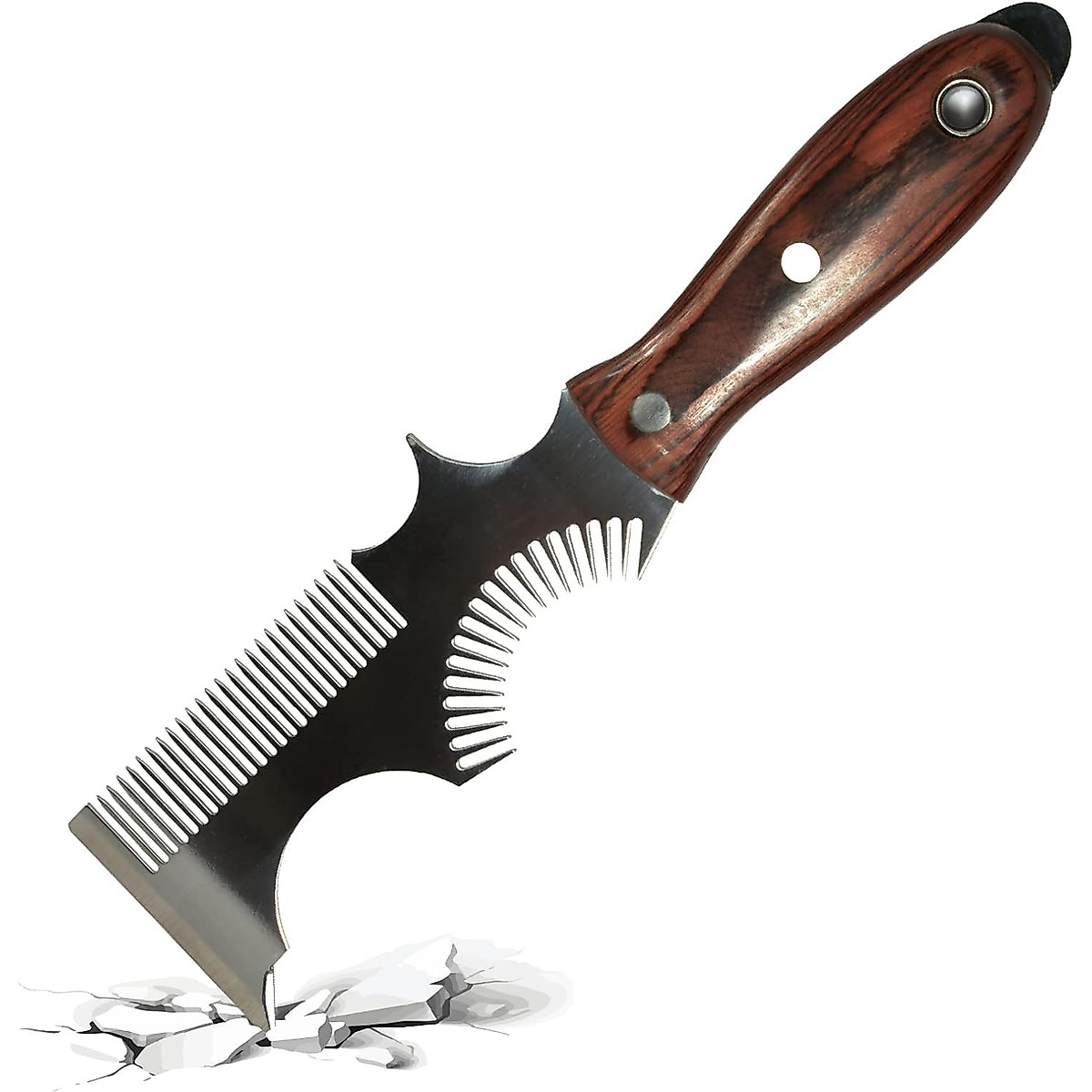 PinStone 8-In-1 Painters Tool, Paint Brush Comb, Paint Roller Cleaner Tool, Stainless Steel Paint Scraper, Putty Knife, Paint Can Opener, Metal Paint Brush Comb and Roller Cleaning Tool