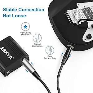 EBXYA XLR Male to 1/4 Inch TS Mono Unbalanced Microphone Cable 6Ft, 6.35mm to XLR Cable, 2 PCS