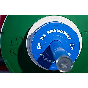 [5LB Pair] DX Grandway Fitness Change Weight Plates 1.25LB 2.5LB 5LB Pairs Support Plates Olympic Plates for Weight Lifting Bumper Weight Plates Steel Rubber Strength Training Weight Plates