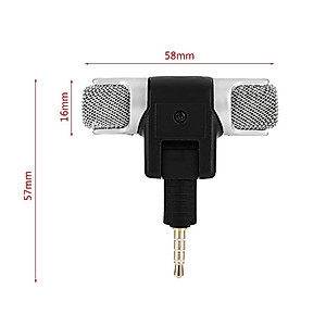 Microphone for Phone, Mini Stereo Microphone Mic 3.5mm Gold-Plating Plug Jack for Andriod Phones